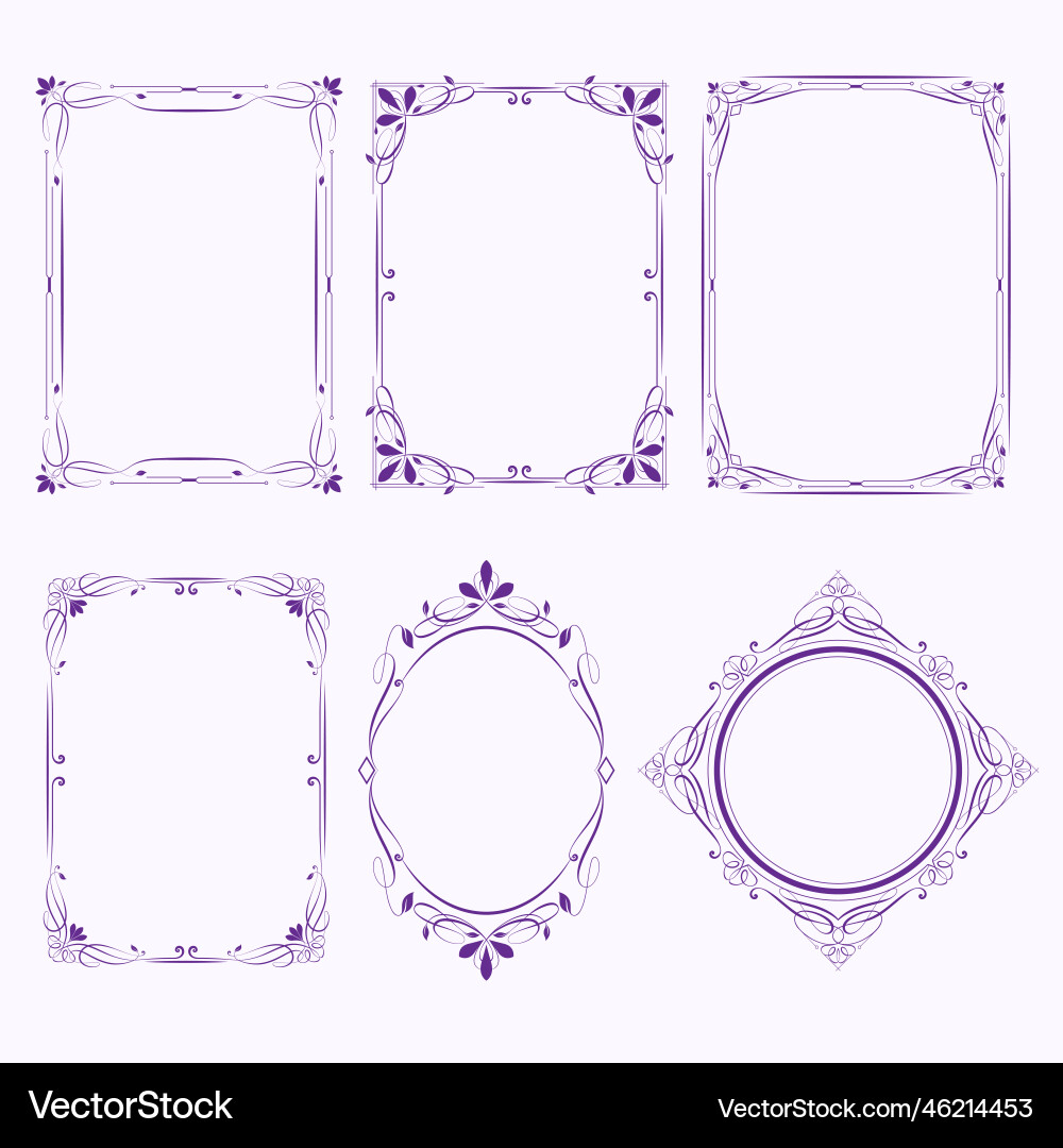 Purple ornamental frame Royalty Free Vector Image
