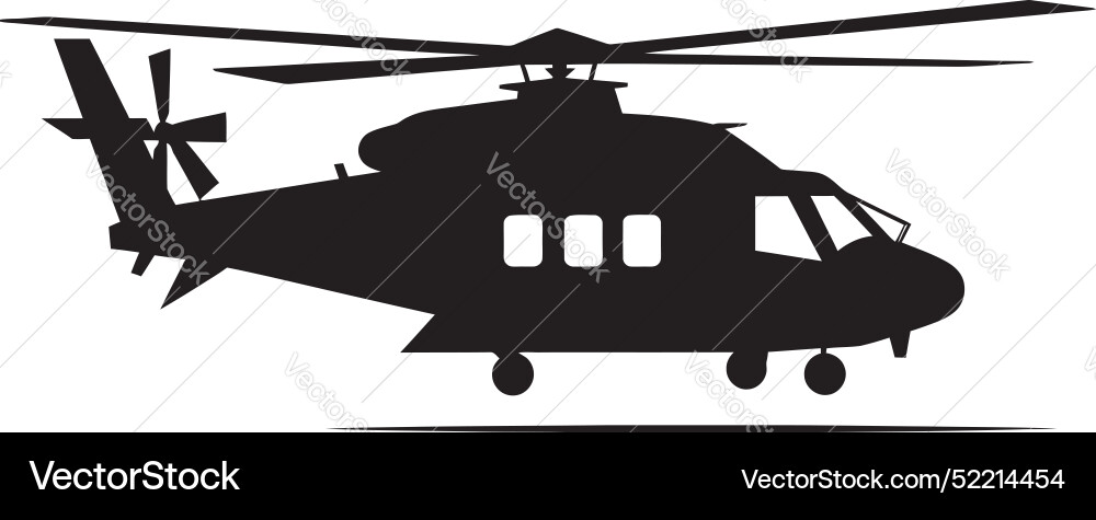 Aerial supremacy iconic black combat helicopter Vector Image