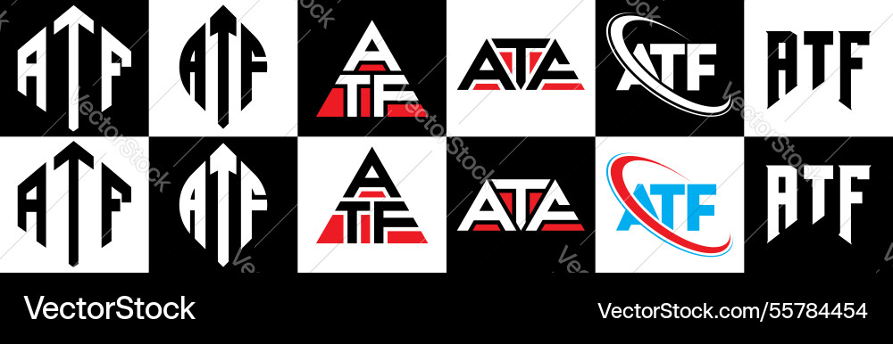 Atf letter logo design in six style polygon Vector Image