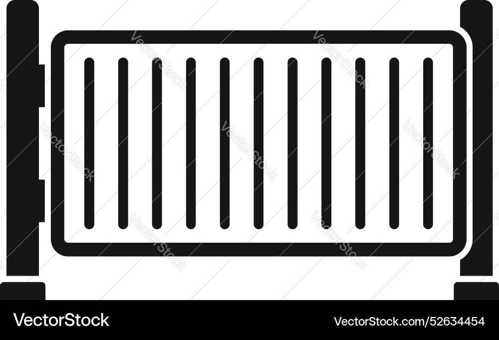 Black metal gate providing security and privacy Vector Image