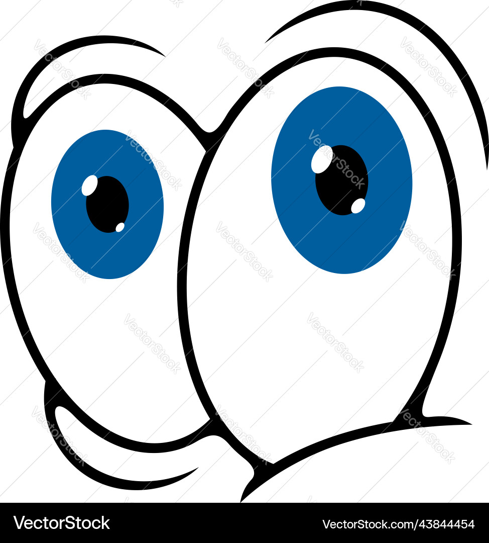 Cartoon face eyes smile emoticon comic character Vector Image