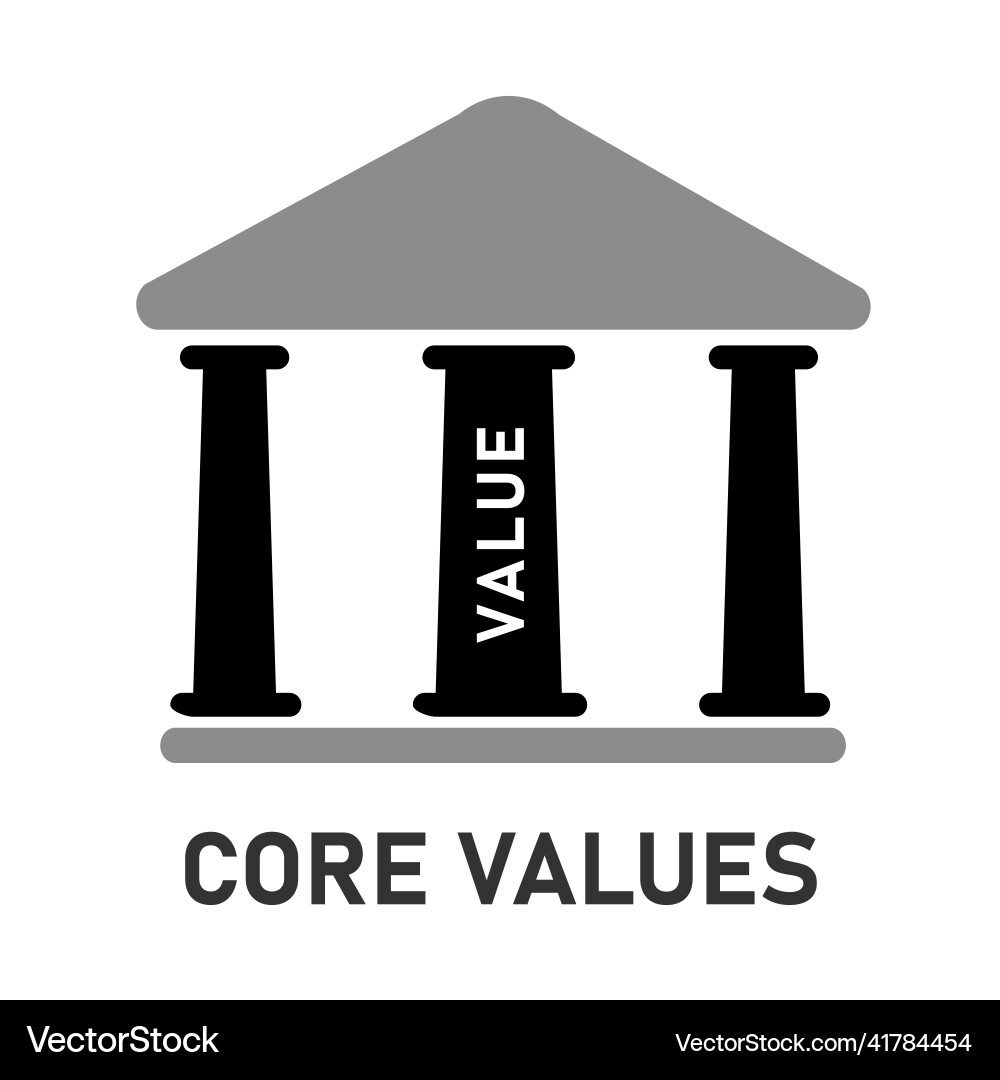 Core values of organization orcompany represented Vector Image