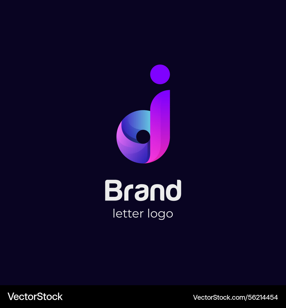 Initial letter di lowercase logo icon design Vector Image