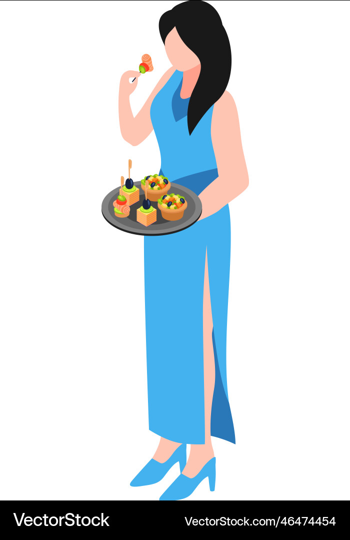 Isometric party guest Royalty Free Vector Image