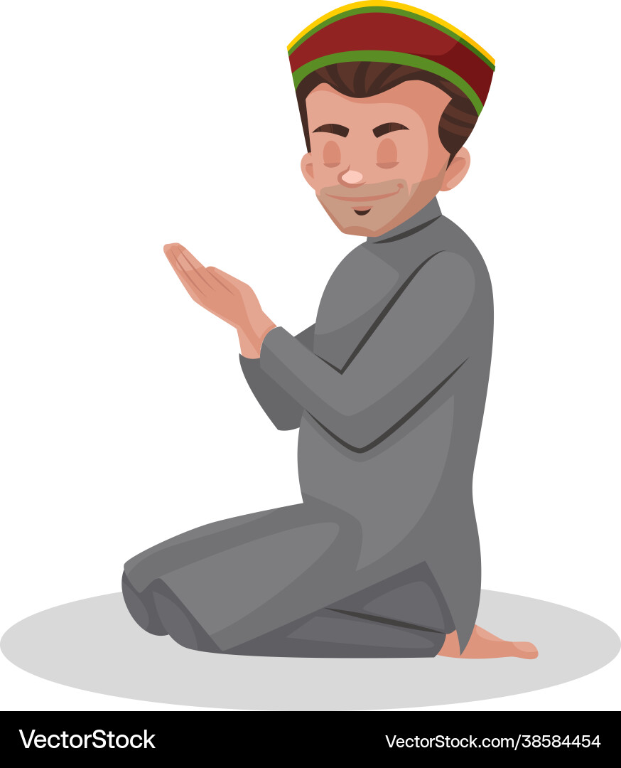 Kashmiri man cartoon character Royalty Free Vector Image