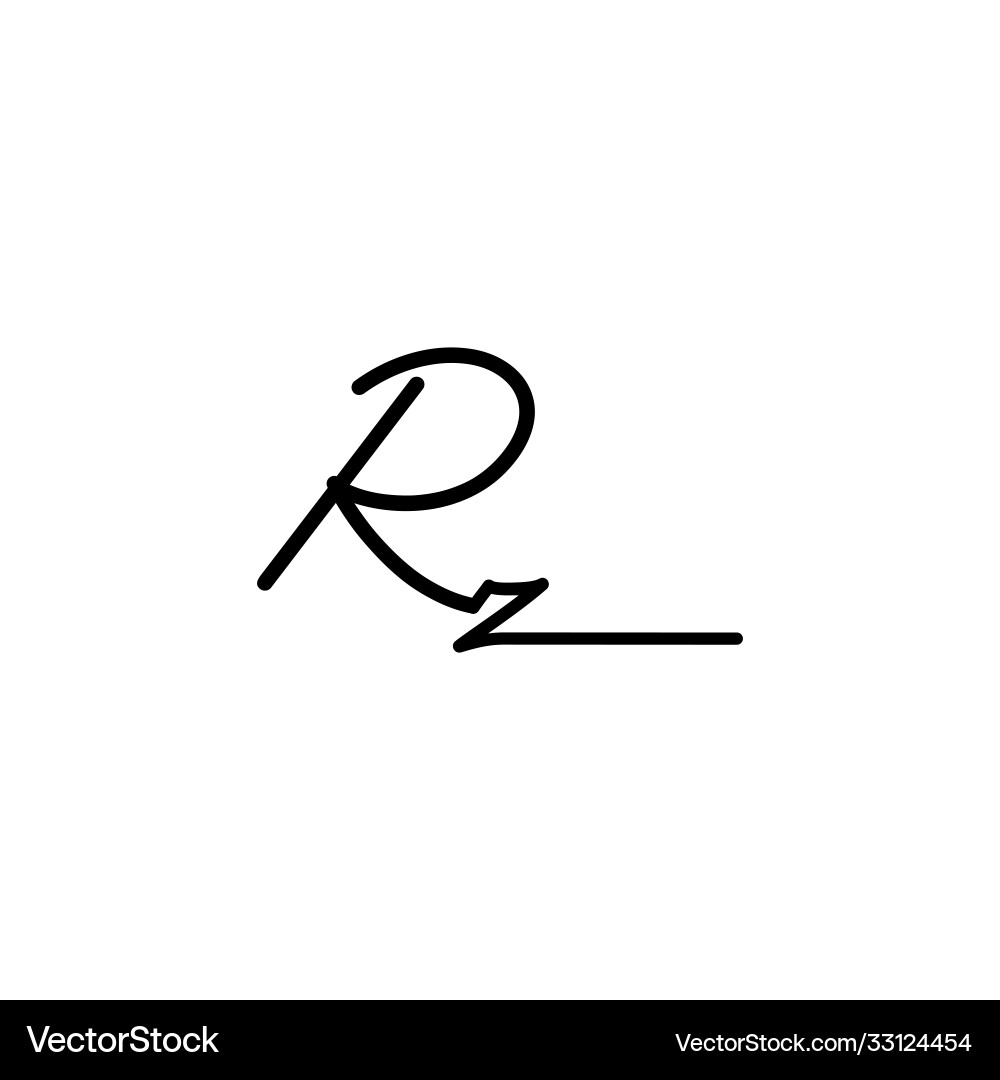 Letter rz signature logo template Royalty Free Vector Image