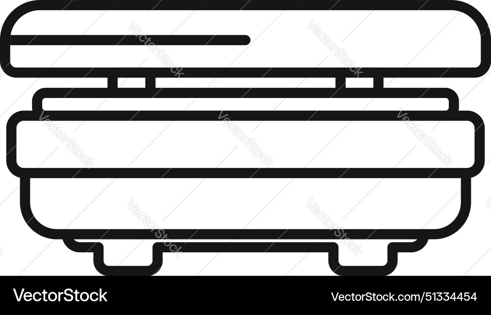 Line art of a modern bench Royalty Free Vector Image