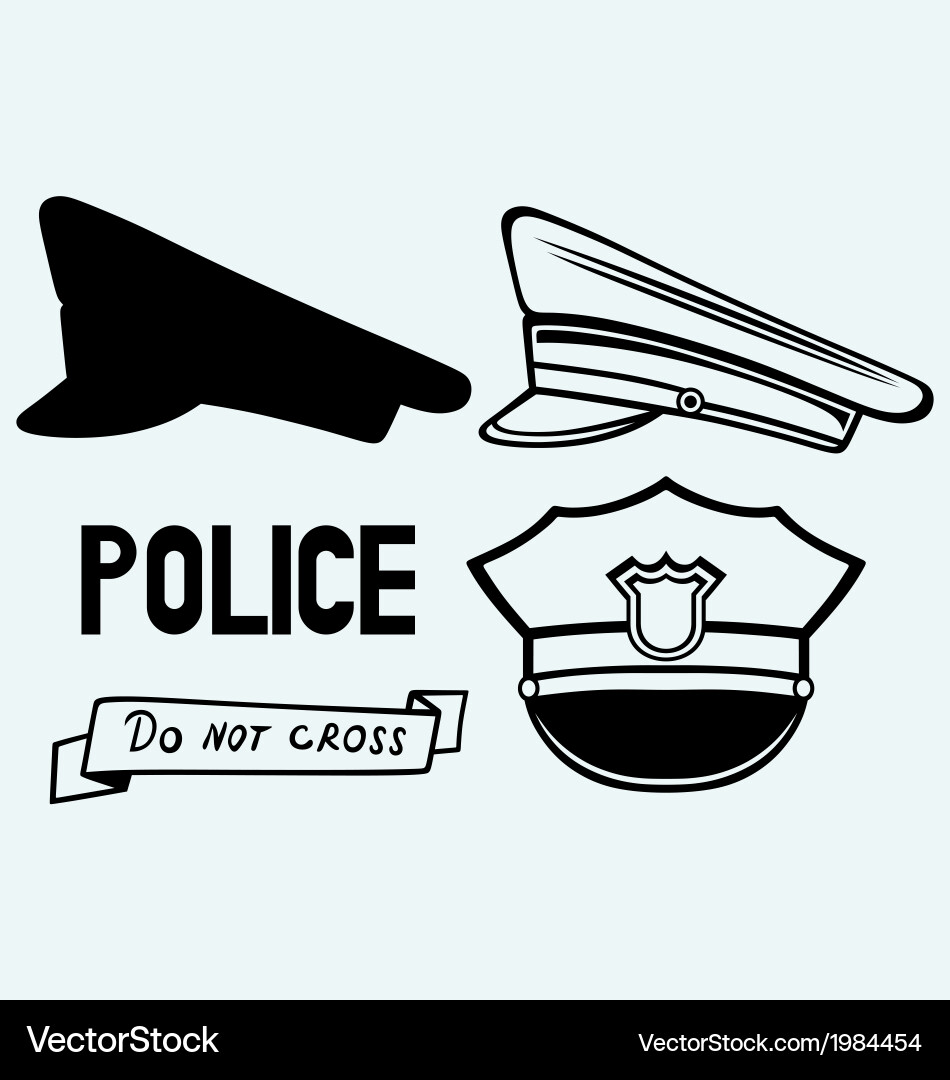 Police cap Royalty Free Vector Image - VectorStock