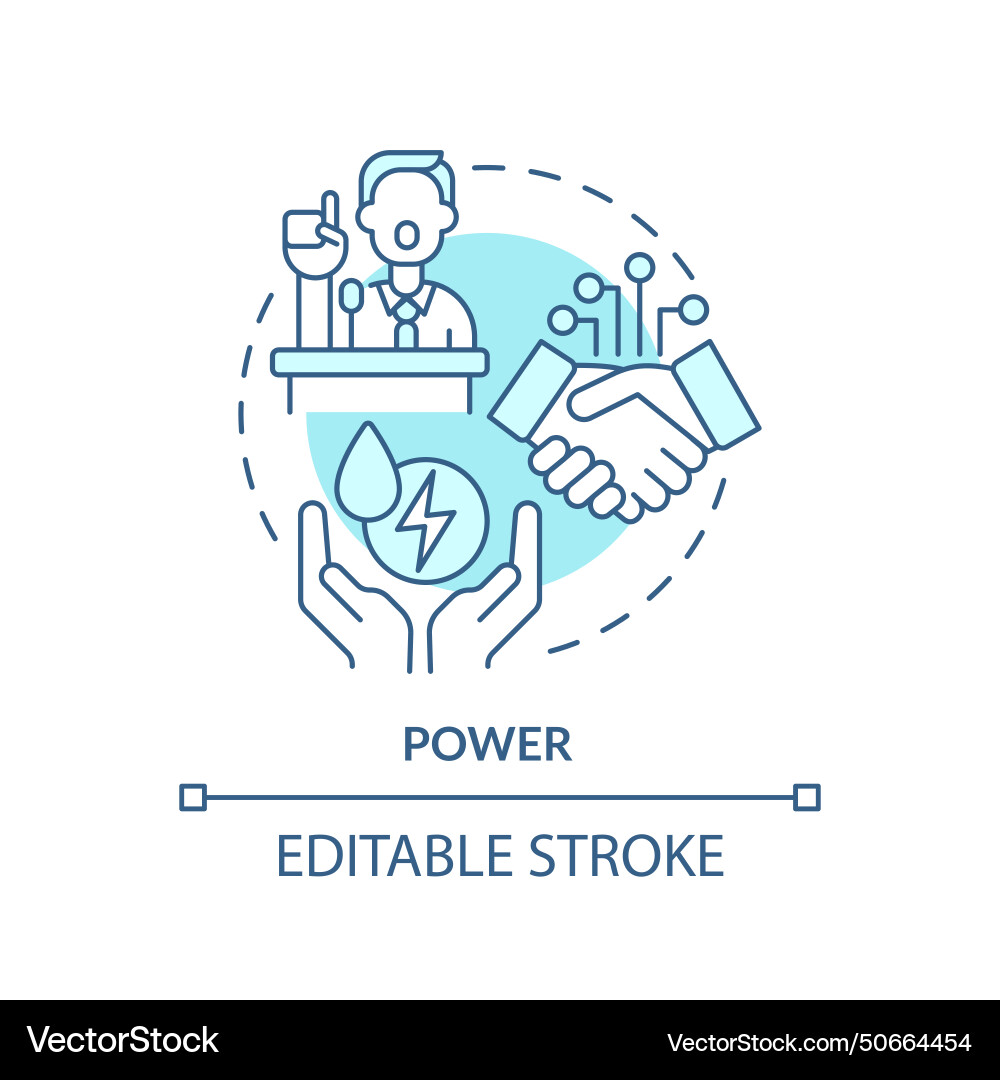 Power soft blue concept icon Royalty Free Vector Image