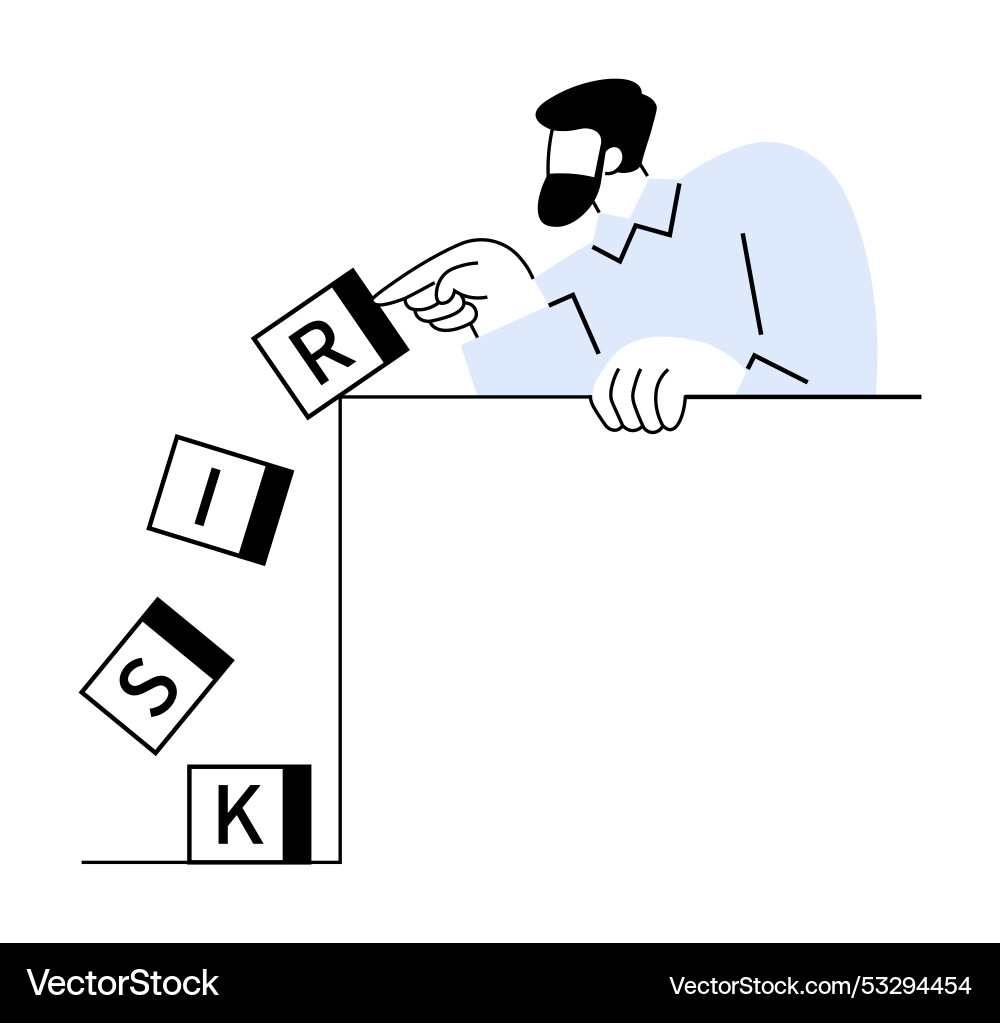 Risk management and decision making represented Vector Image