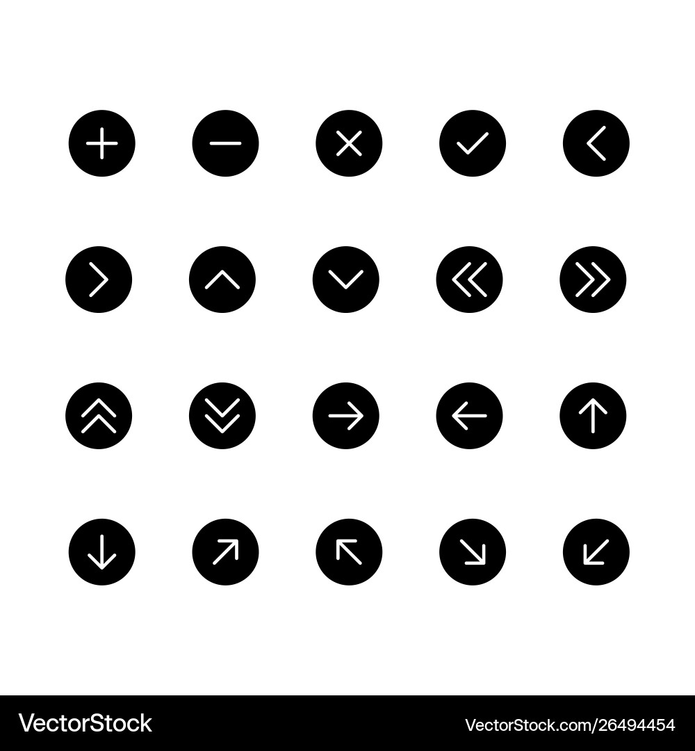 Set arrow icons signs for web Royalty Free Vector Image