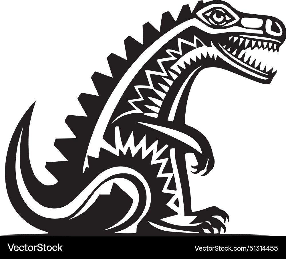 Alligator - black and white Royalty Free Vector Image
