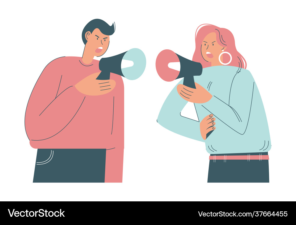 Angry Couple Arguing Royalty Free Vector Image