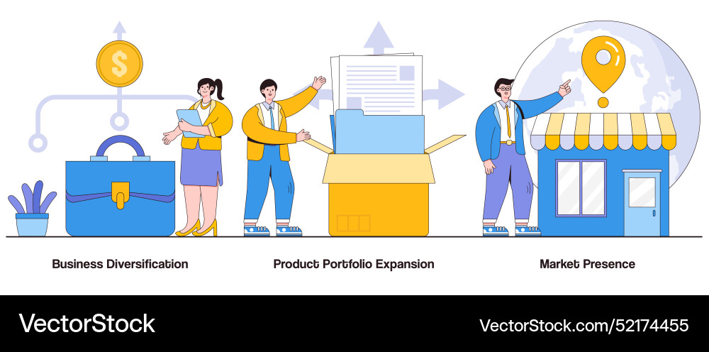 Business diversification product portfolio Vector Image