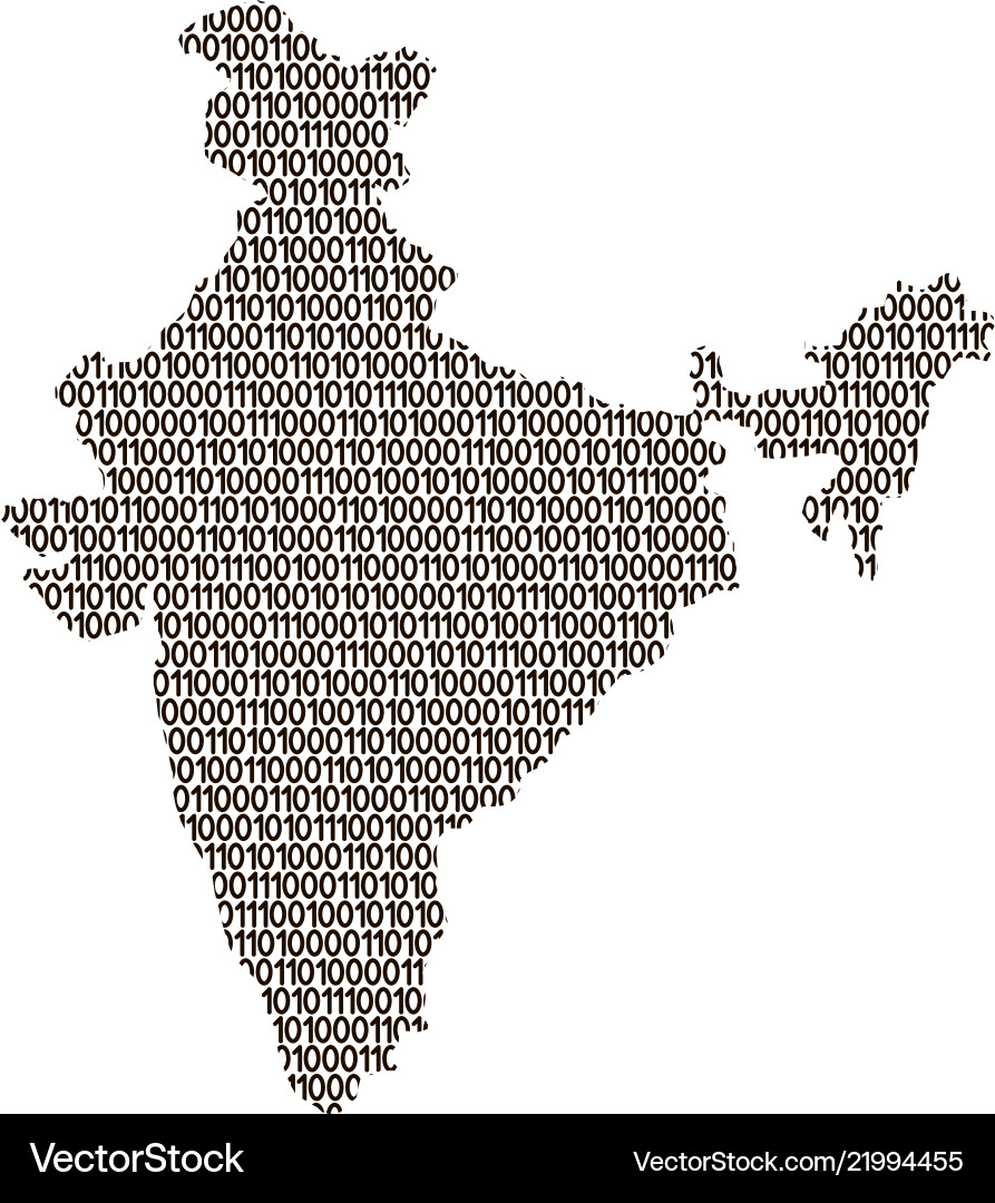 India map abstract schematic from black ones Vector Image