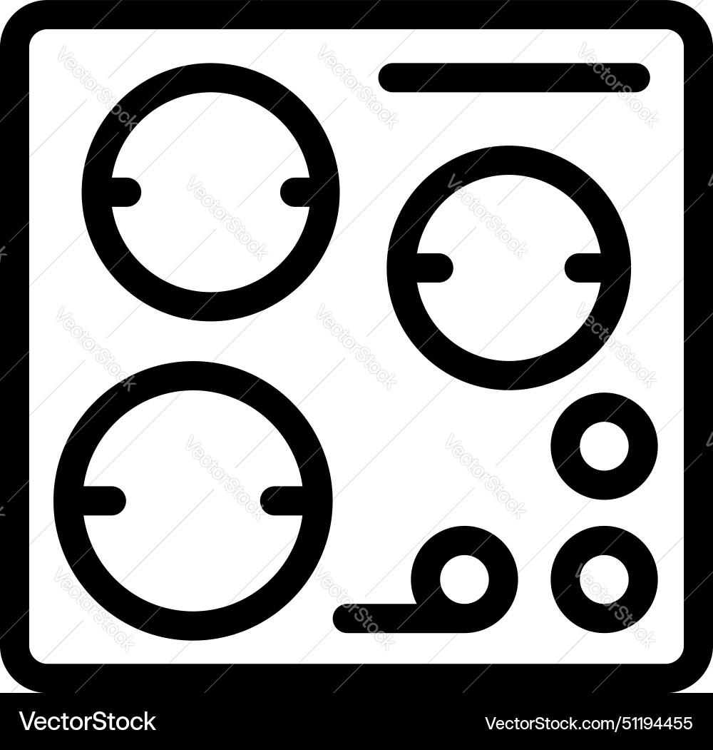 Induction stove icon outline electrical Royalty Free Vector