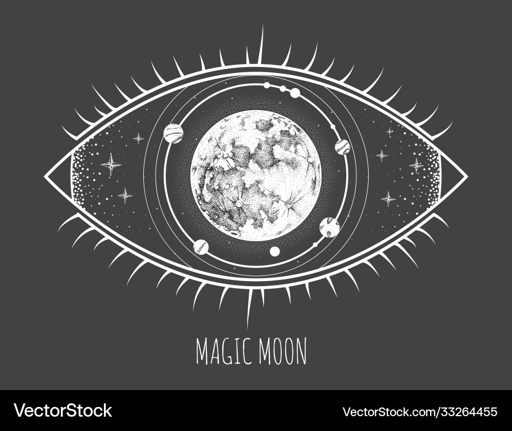 Modern magic witchcraft card with solar system Vector Image