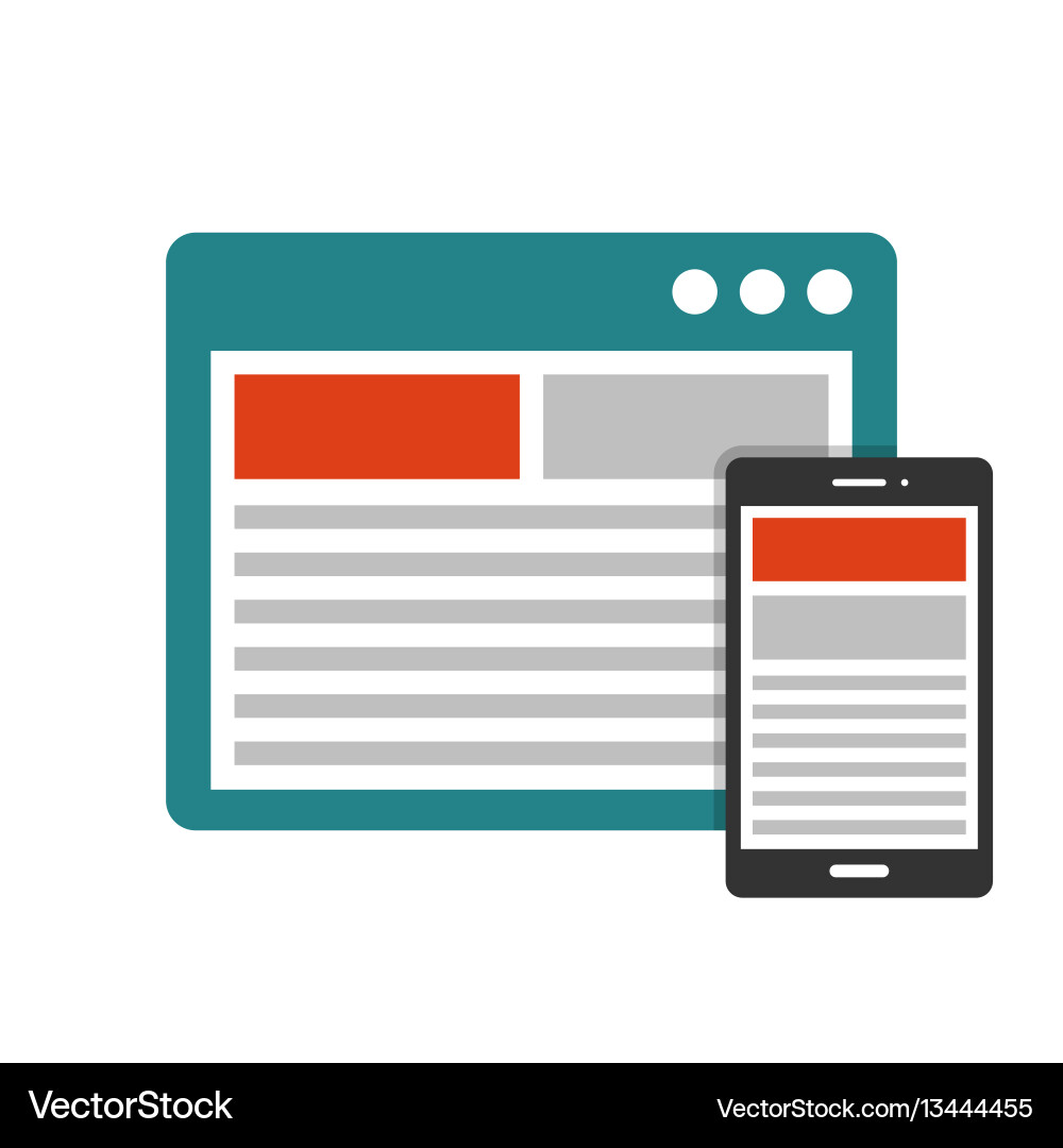 Responsive design flat icon Royalty Free Vector Image