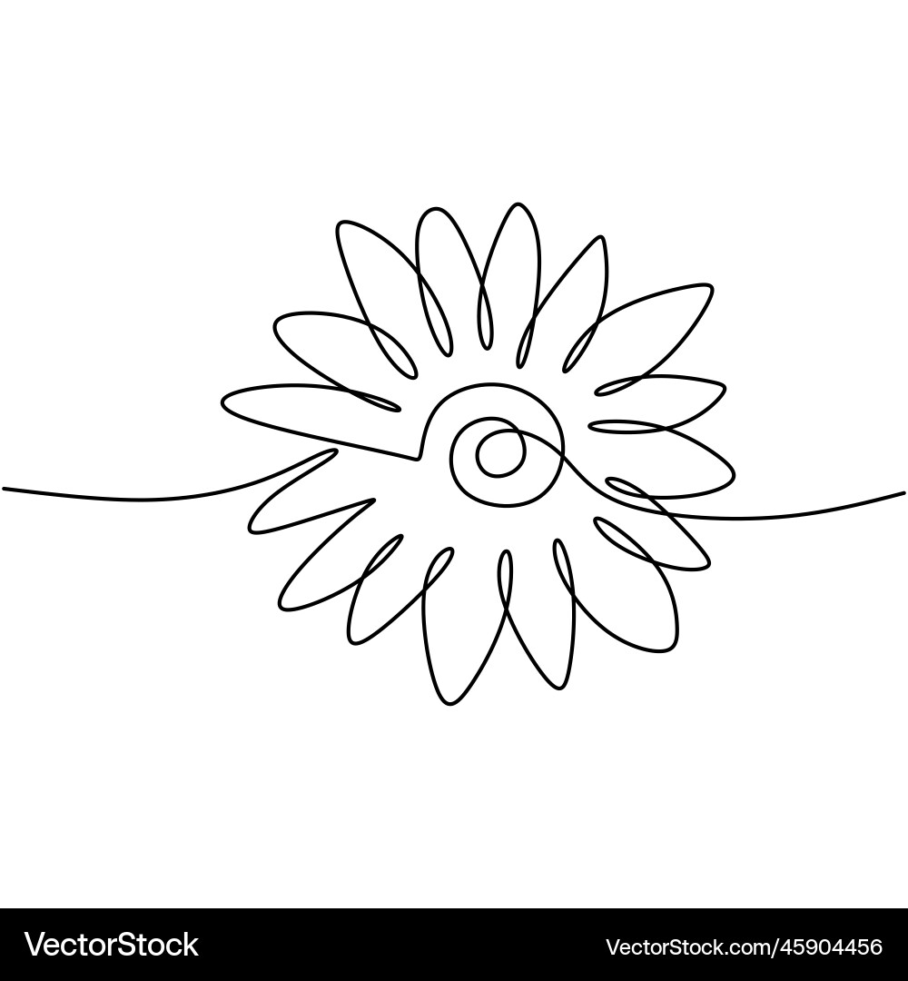 Beautiful flower in minimal line style continuous Vector Image