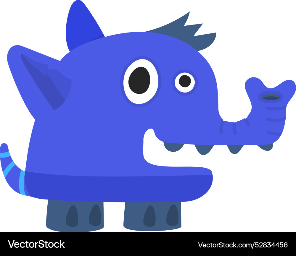 Bizarre blue creature funny alien animal Vector Image