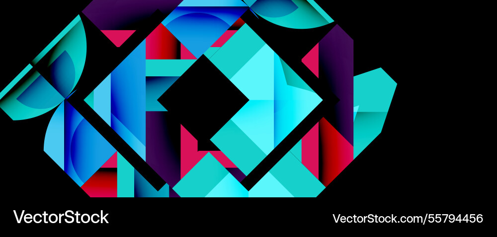 Circles semi circles squares and round triangles Vector Image