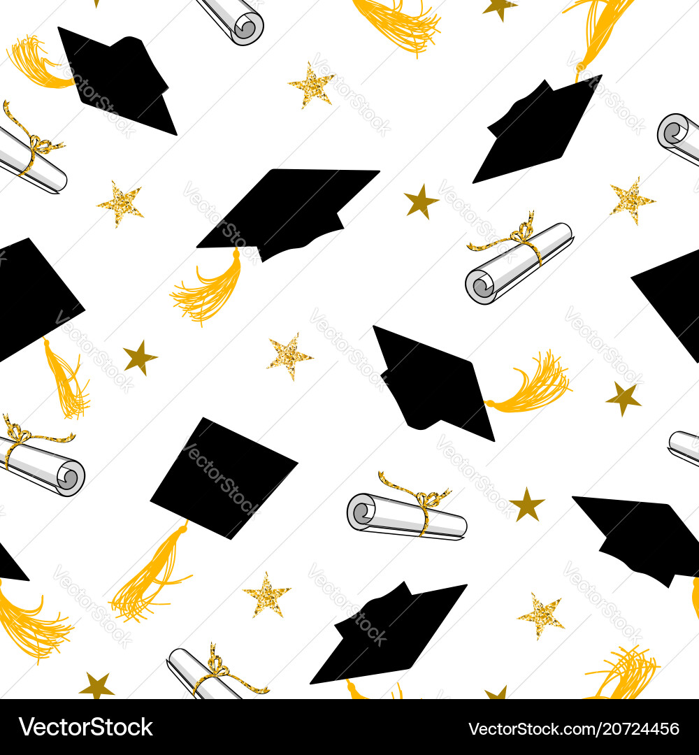 Graduation Celebration Pattern Royalty Free Vector Image