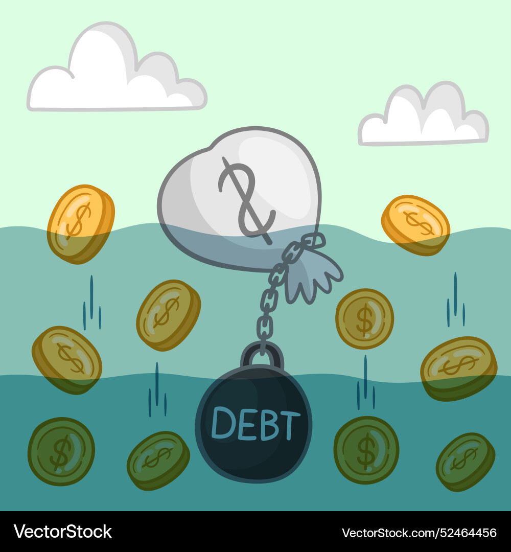 Hand drawn bankruptcy concept Royalty Free Vector Image