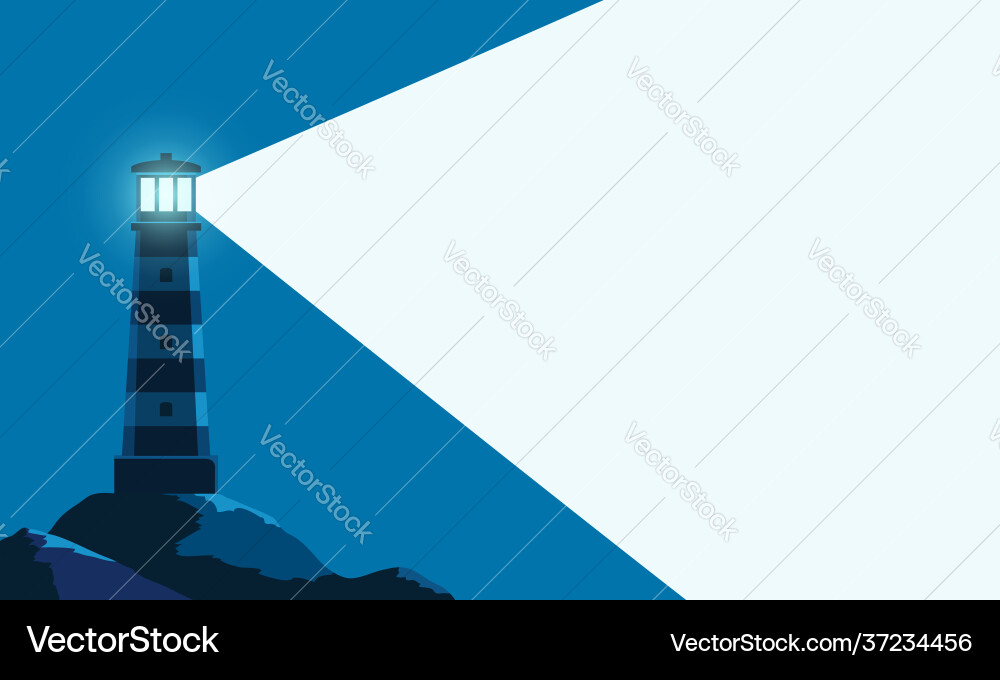 Lighthouse tower with a ray light Royalty Free Vector Image