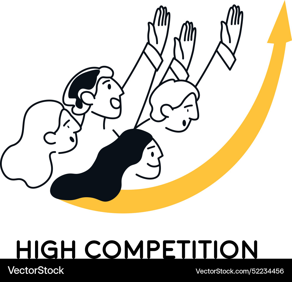 Multiple people racing Royalty Free Vector Image