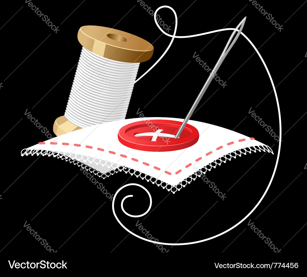 Needle and thread Royalty Free Vector Image - VectorStock
