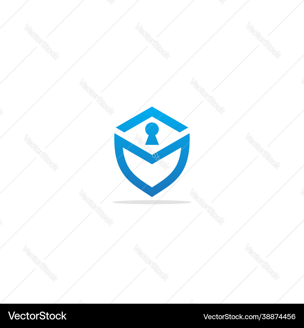 Shield protection key guard logo Royalty Free Vector Image