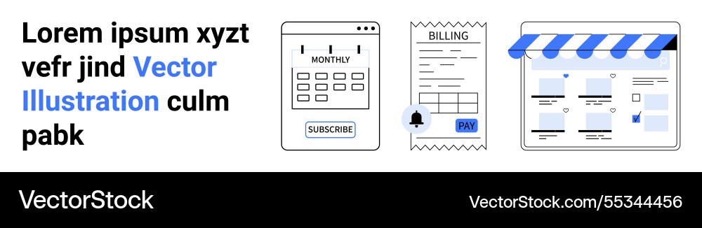 Simplified online subscription billing process Vector Image