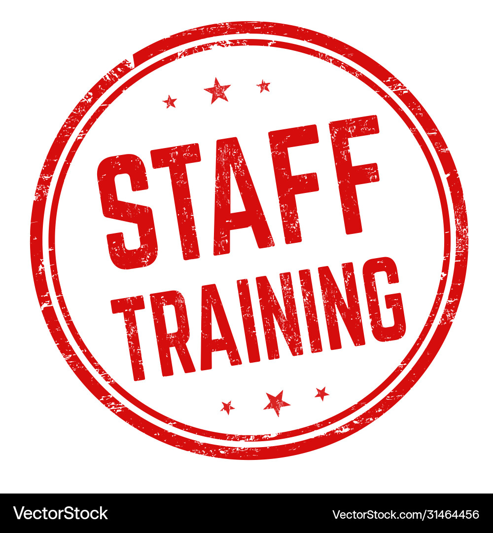 Staff training sign or stamp Royalty Free Vector Image