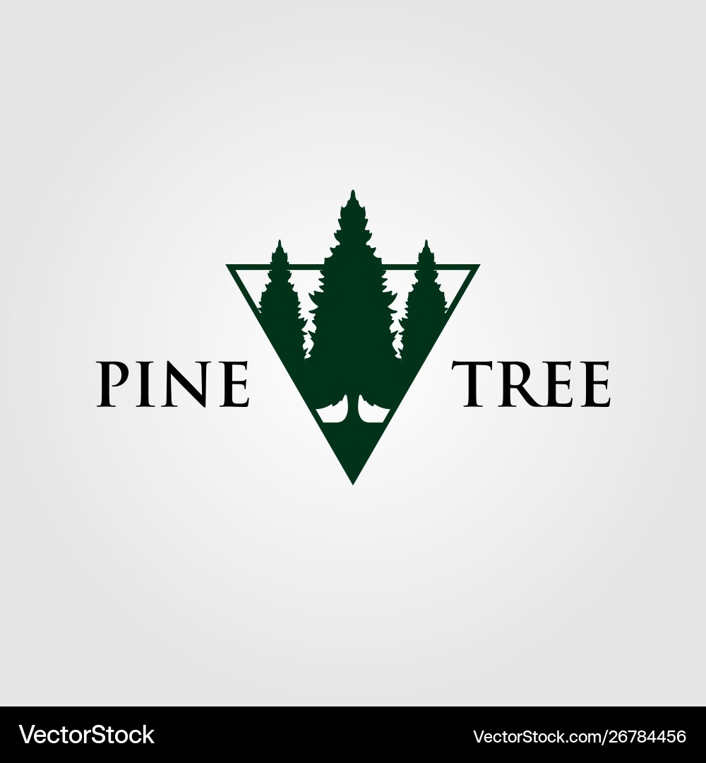 Triangle pine tree or fir logo evergreen Vector Image