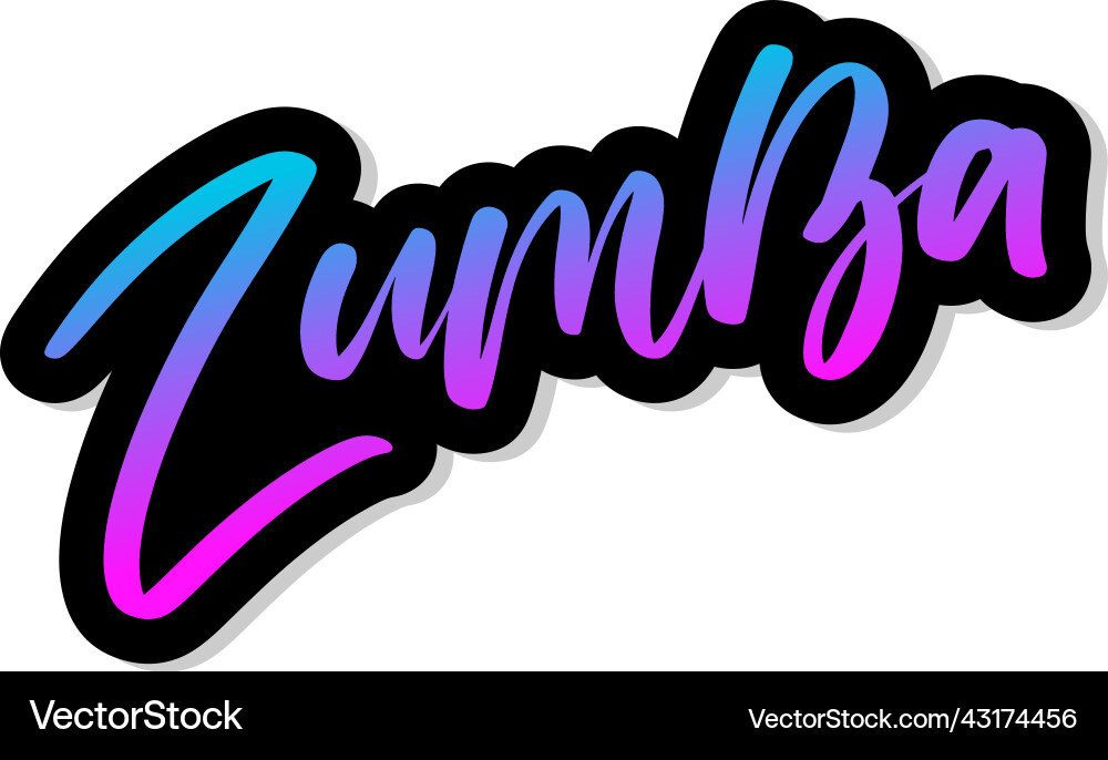 Zumba dance studio text calligraphy word banner Vector Image