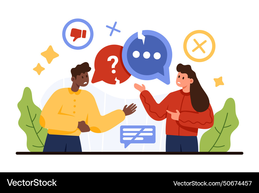Bad business communication problem of listening Vector Image