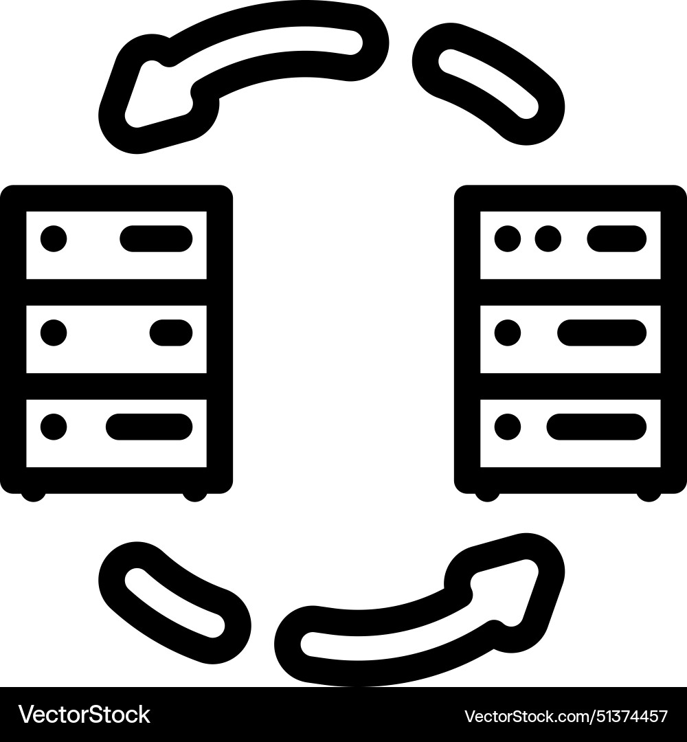 Data migration analyst line icon Royalty Free Vector Image Data migration analyst line icon Royalty Free Vector Image