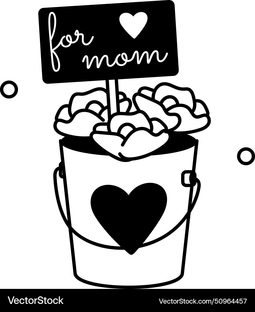 Flower bucket Royalty Free Vector Image - VectorStock