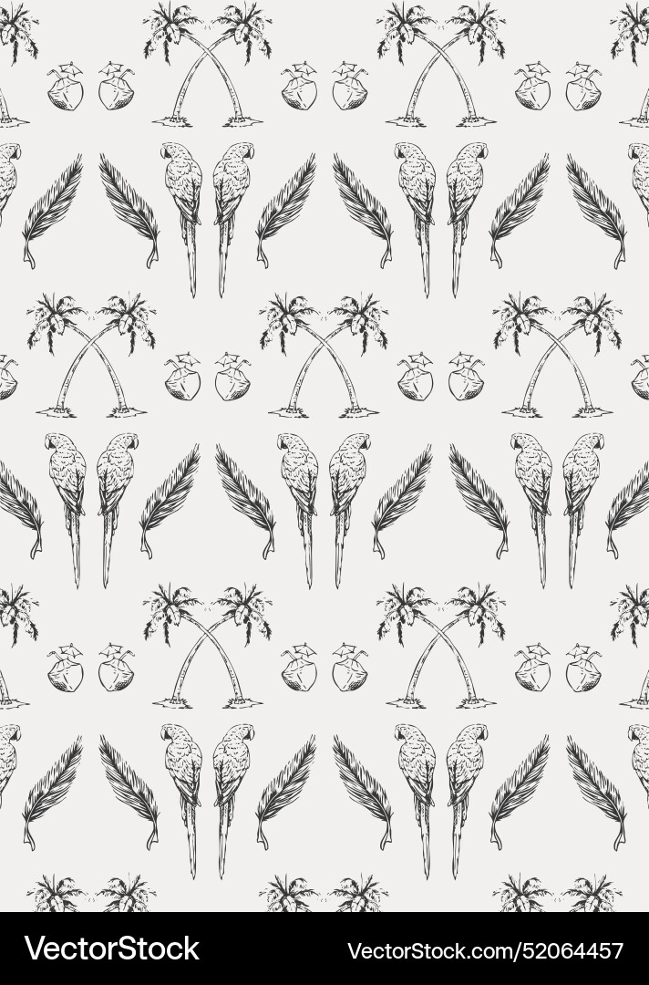 Hand drawn coconut summer pattern Royalty Free Vector Image