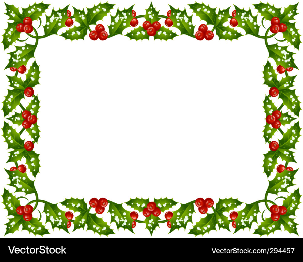 Holly frame Royalty Free Vector Image - VectorStock