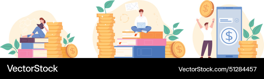 Investment knowledge financial education business Vector Image