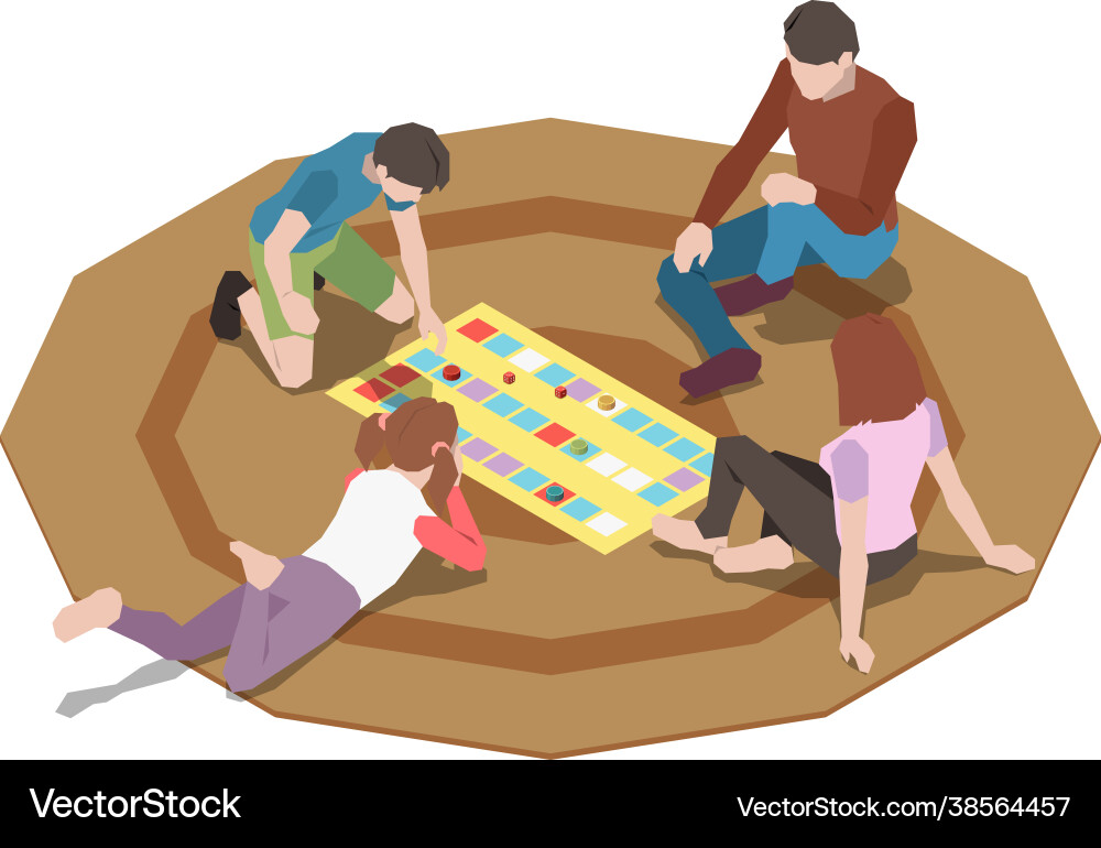 Isometric board game Royalty Free Vector Image