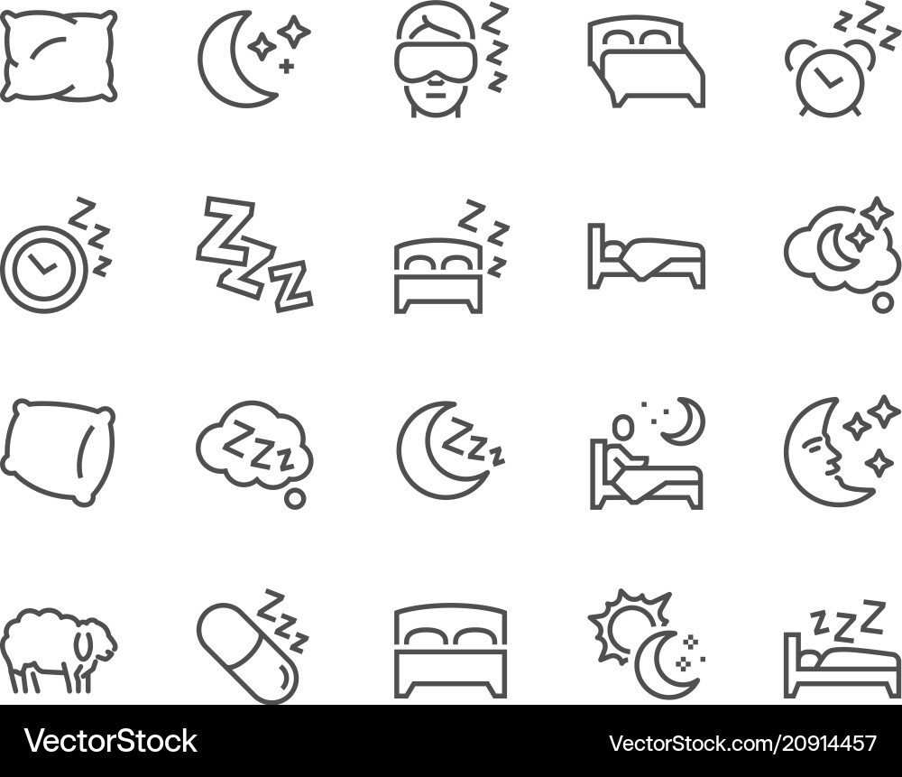 Line sleep icons Royalty Free Vector Image - VectorStock