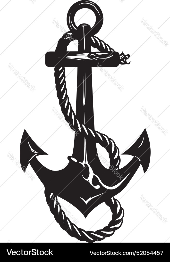 Nautical tradition symbol anchor rope logo Vector Image