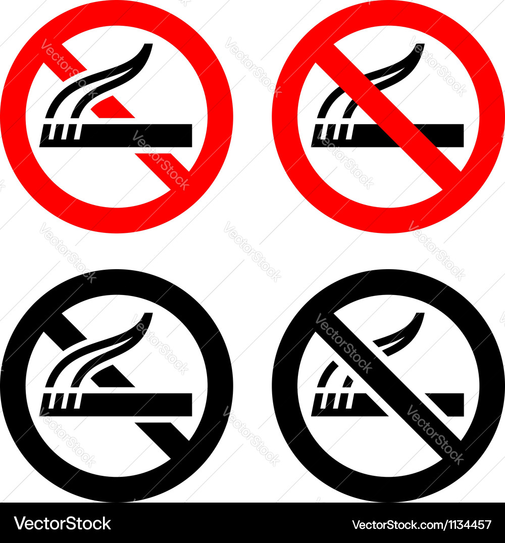 No Smoking Symbols Set Royalty Free Vector Image