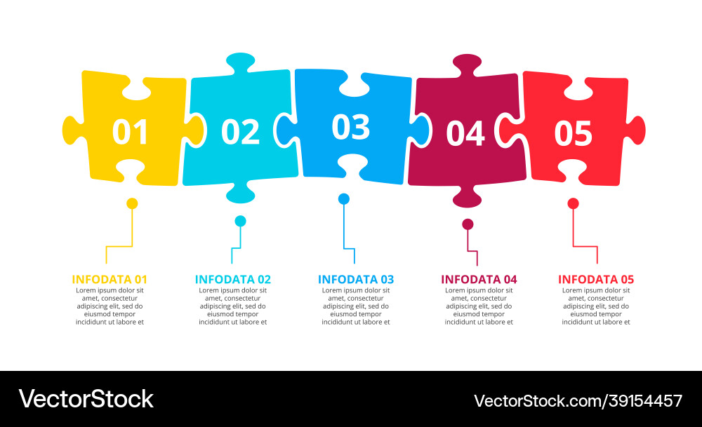 Puzzle Workflow Infographics Royalty Free Vector Image