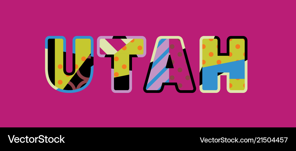 Utah concept word art Royalty Free Vector Image