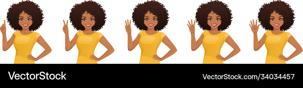 Woman pointing up Royalty Free Vector Image - VectorStock