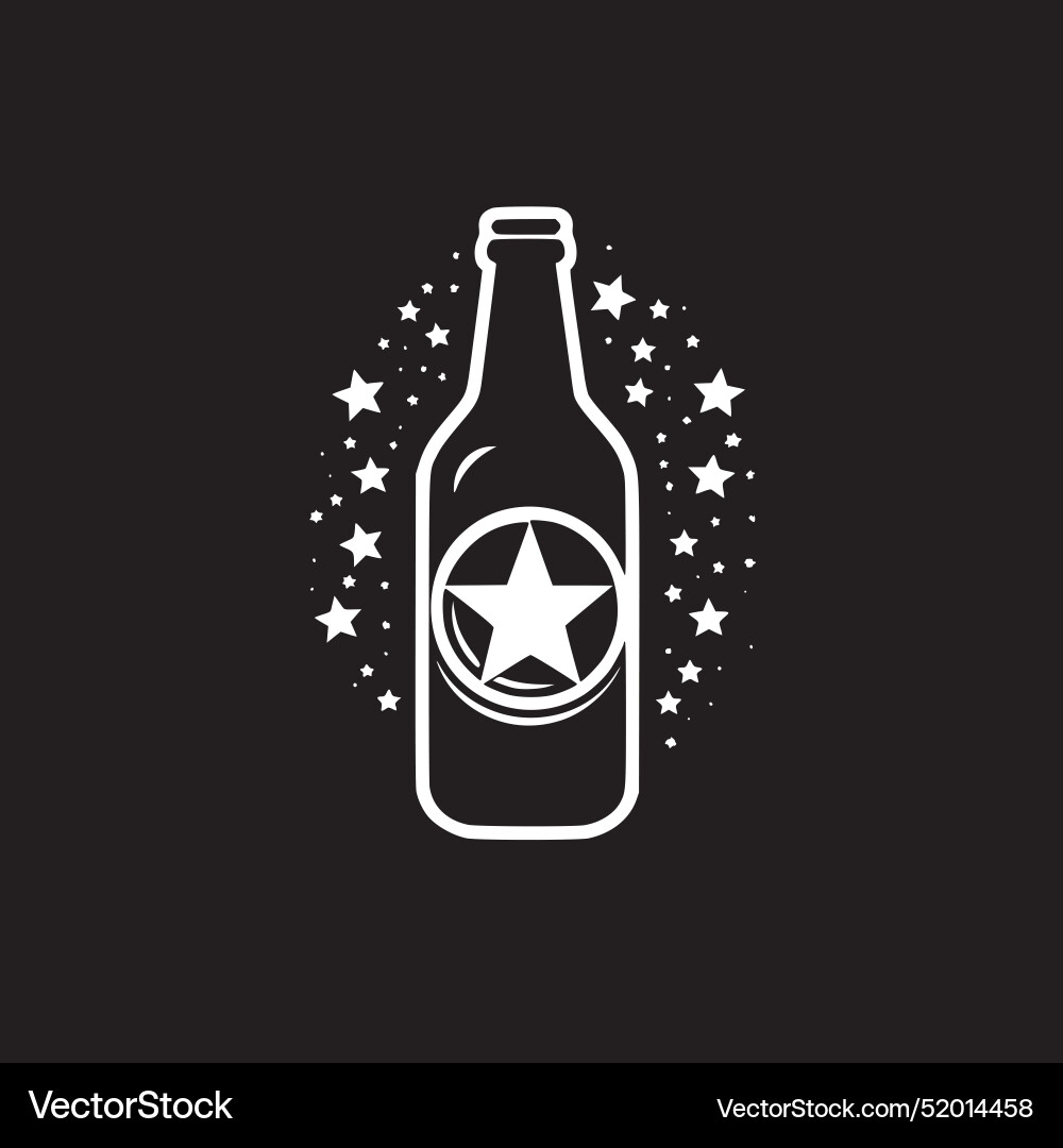Bottle - black and white isolated icon Royalty Free Vector