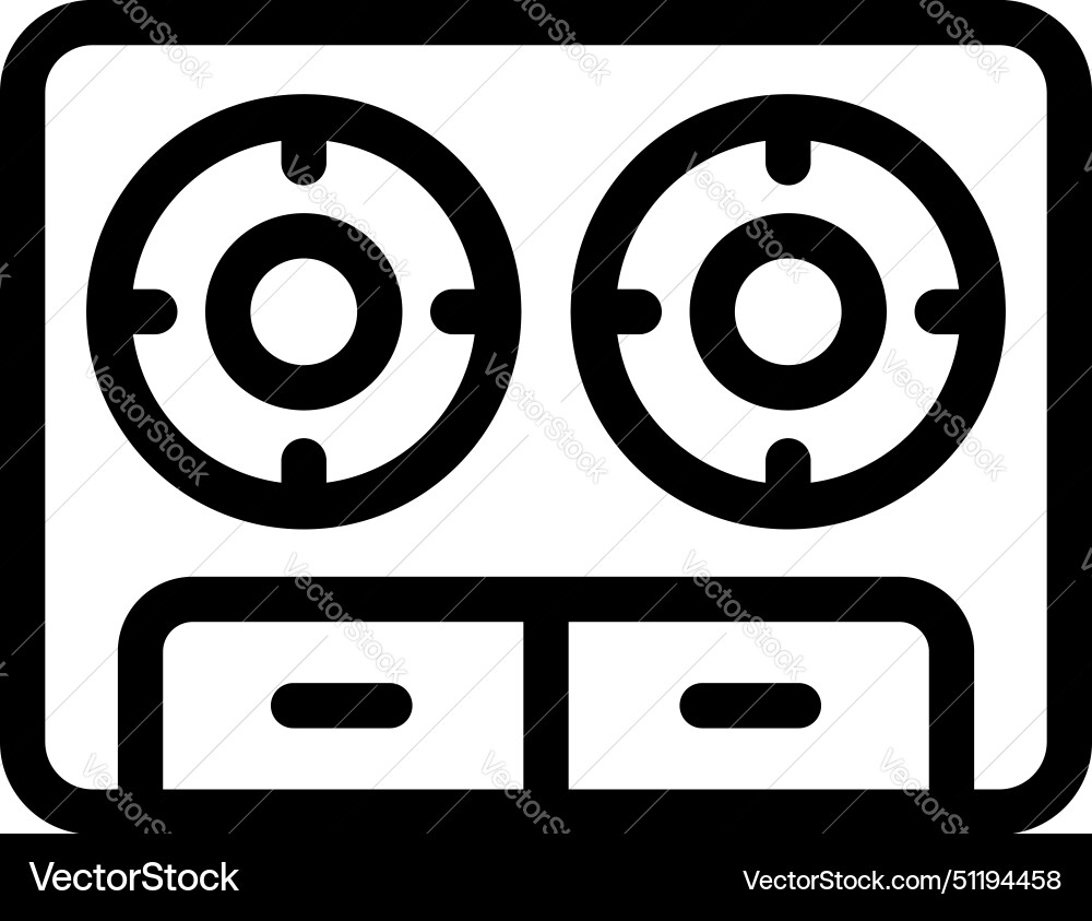 Cooktop induction icon outline cooking Royalty Free Vector